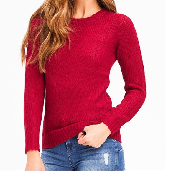 Sweaters | Deep Red Crew Neck Sweater Brand Nwt | Poshmark